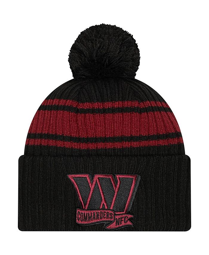 New Era Men's Black Washington Commanders 2022 Sideline Cuffed Pom Knit ...