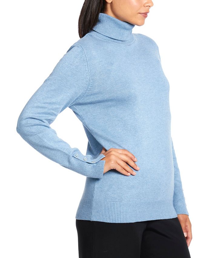 Joseph A Women's Button Cuff Turtleneck Sweater - Macy's