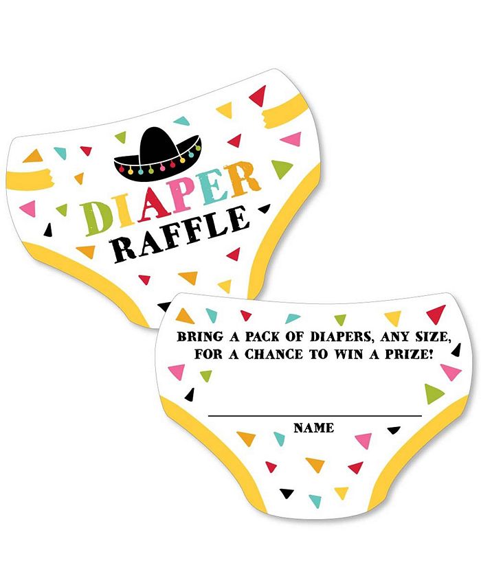 Big Dot of Happiness Let's Fiesta - Diaper Shaped Raffle Ticket Inserts ...