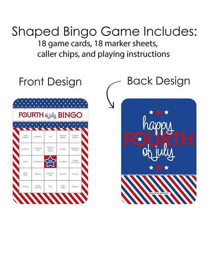 Big Dot of Happiness 4th of July - Bar Bingo Cards and Markers ...