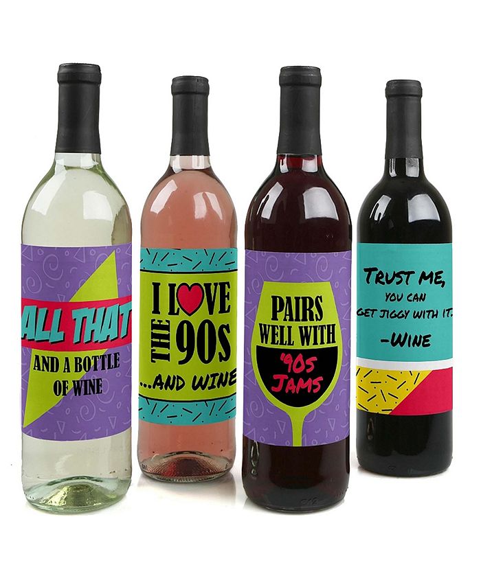 Big Dot of Happiness 90's Throwback - 1990s Wine Party Decor - Wine ...
