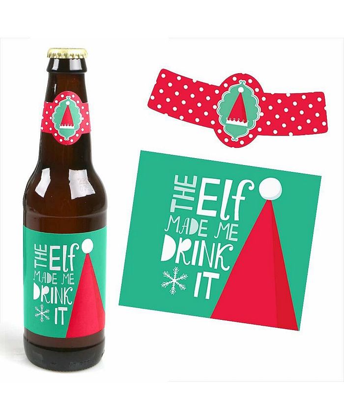 Big Dot of Happiness Elf Squad - Elf Christmas Decorations - 6 Beer ...