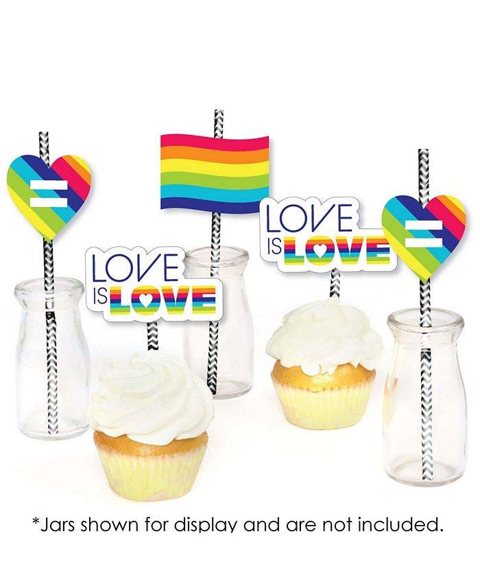 Big Dot of Happiness Love is Love - Pride Party - Paper Straws ...