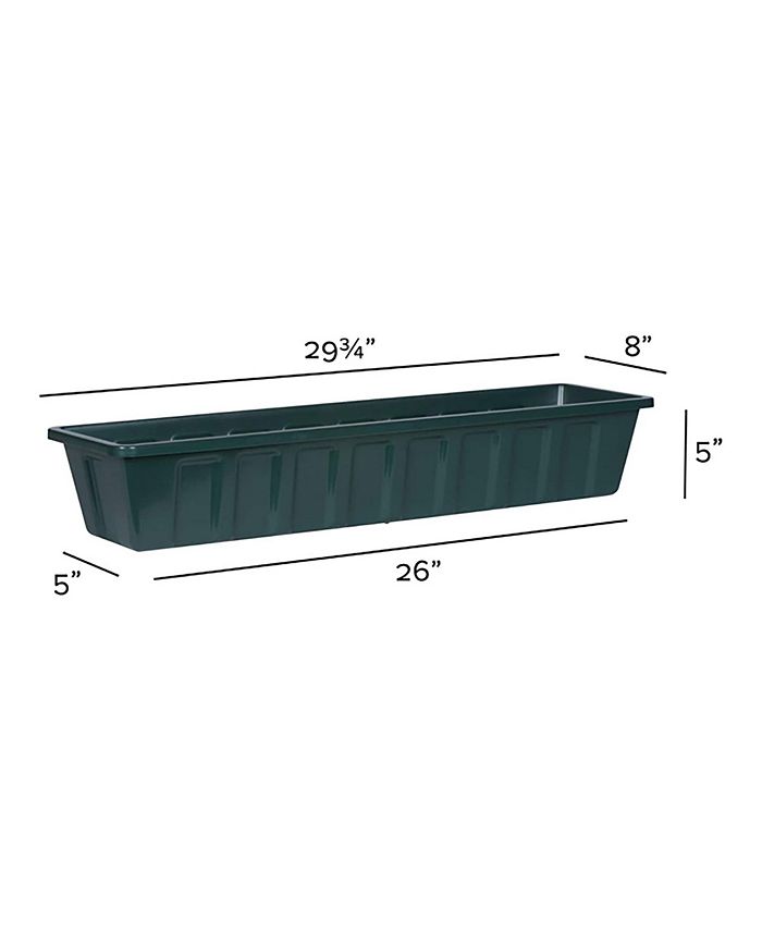 Novelty Polypro Plastic Hunter Green Flower Box Planter, 29.75 In - Macy's