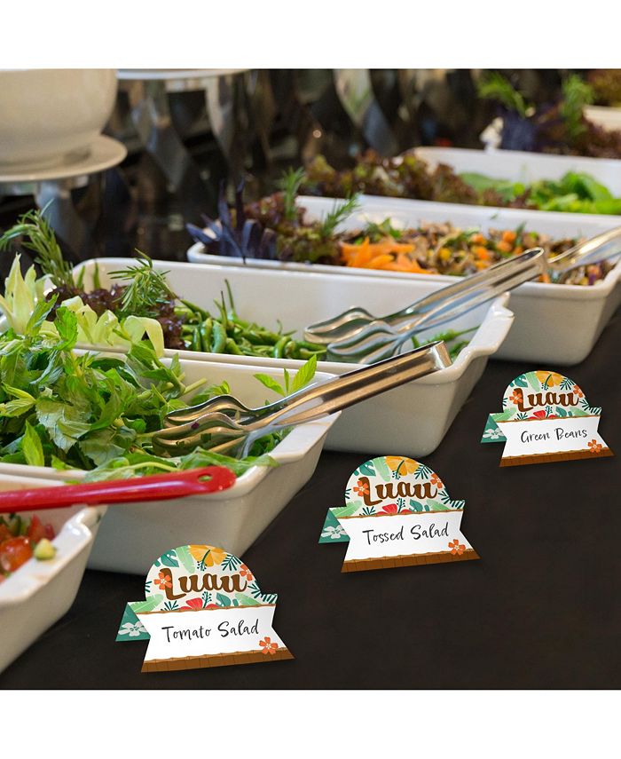 Big Dot of Happiness Tropical Luau - Hawaiian Beach Party Buffet Table ...