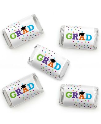 Hats Off Grad - Mini Candy Bar Wrapper Stickers - Graduation Party ...
