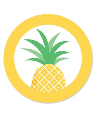 Tropical Pineapple - Summer Party Circle Sticker Labels - 24 Count - Macy's