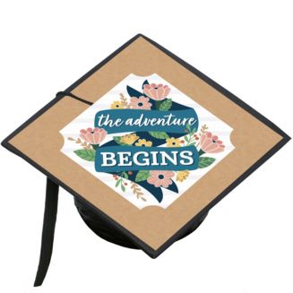 Big Dot of Happiness Floral Grad - Cap Decorations Kit - Grad Cap Cover ...