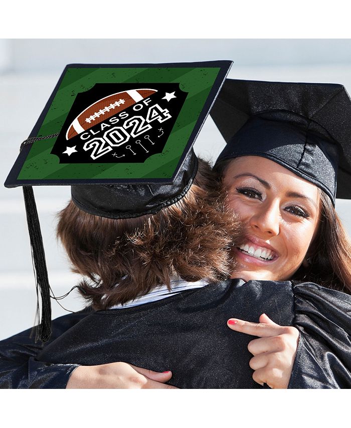 Big Dot of Happiness Grad Football - 2024 Graduation Cap Decorations ...