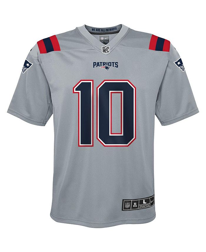 Nike Big Boys Mac Jones Gray New England Patriots Inverted Game Jersey ...