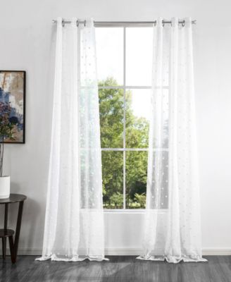Dainty Home Snowball Window Panel Set, 76" x 96" - Macy's