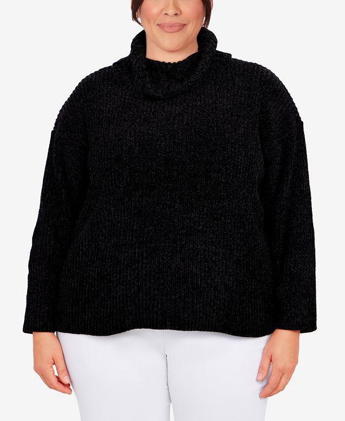 Ruby Rd. Plus Size Solid Chenille Sweater - Macy's