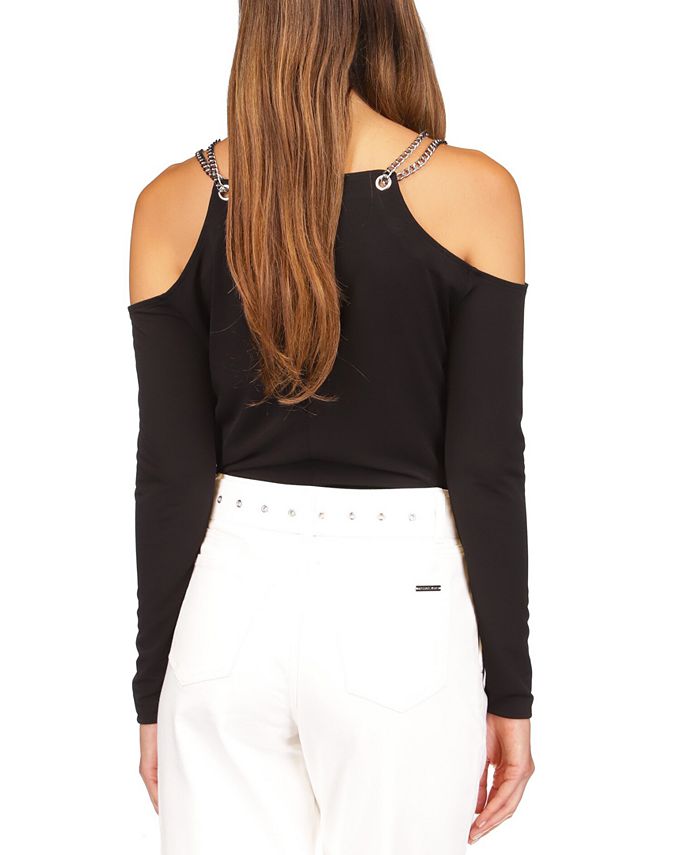 Michael Kors Women's Chain Cold-Shoulder Top - Macy's