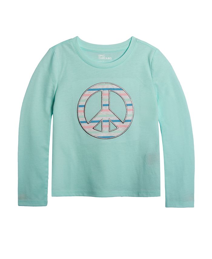 Epic Threads Toddler Girls Peace Graphic T-shirt, Created For Macy's ...
