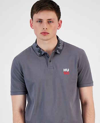 HUGO Men's Decho Camo-Collar Polo Shirt, Created for Macy's - Macy's