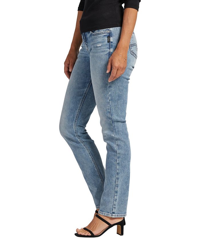 Silver Jeans Co. Women's Elyse Mid Rise Straight Leg Jeans - Macy's