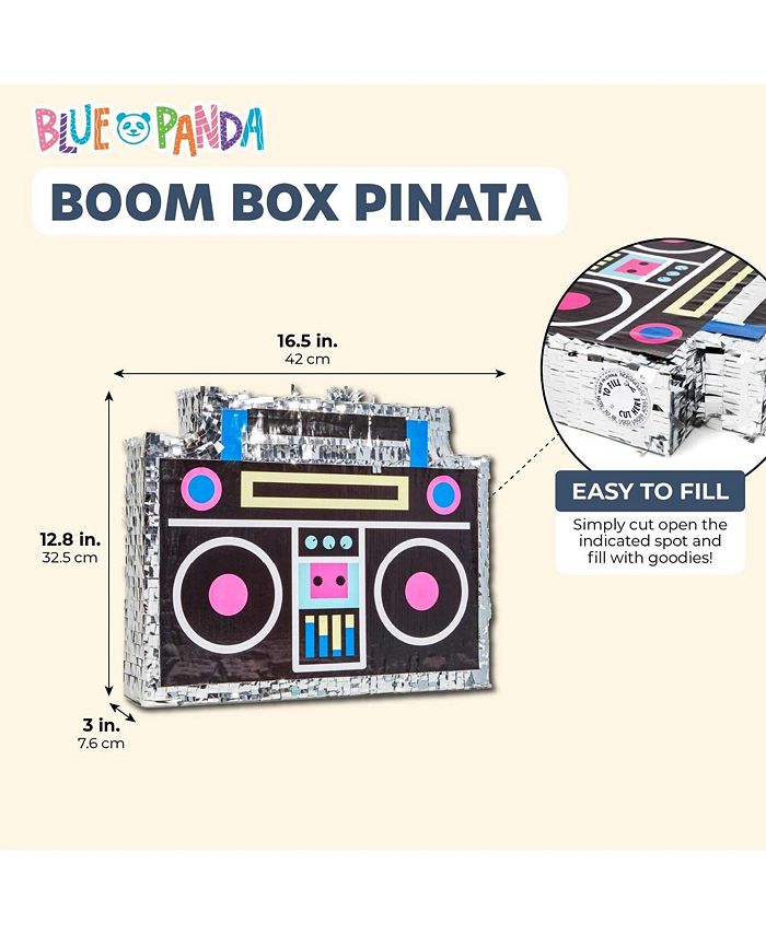 Blue Panda Small 80s Boombox Pinata for Retro Birthday Party ...