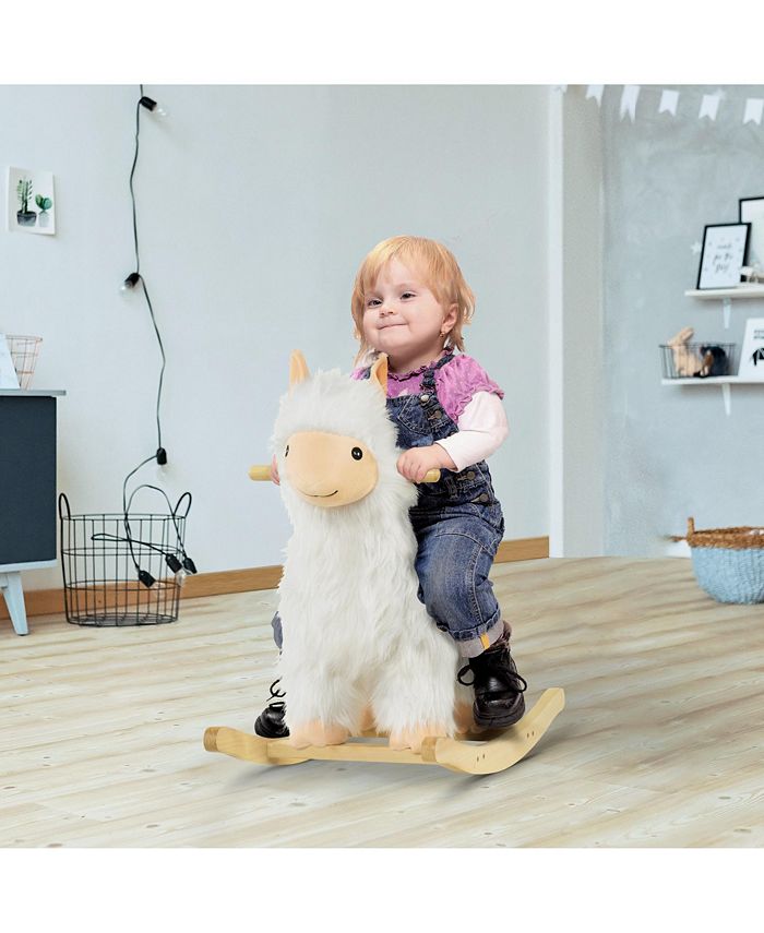 Qaba Childrens Swaying Llama Chair Play Toy for Kids 18-36 Months Old ...