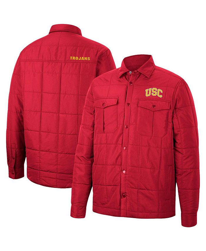 Colosseum Men's Cardinal USC Trojans Detonate Quilted Full-Snap Jacket ...