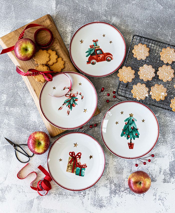 Over and Back Holiday Plates, Set of 4 & Reviews - Dinnerware - Dining ...