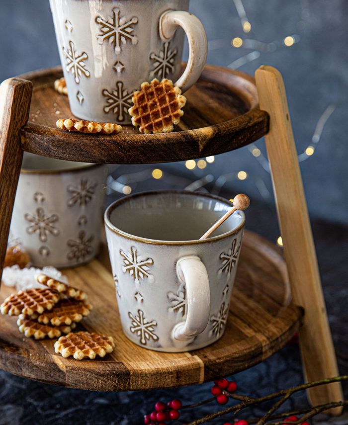 Over and Back Snowflake Mugs, Set of 4 - Macy's