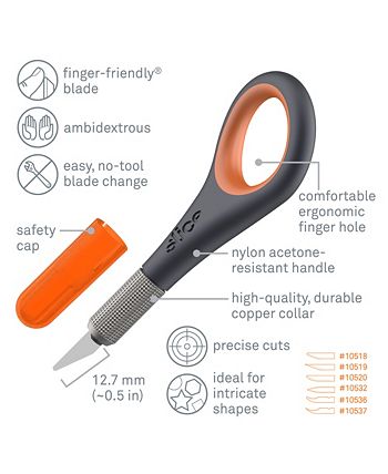 Slice 10580 Precision Knife | Unique Black Handle with Finger Grip ...