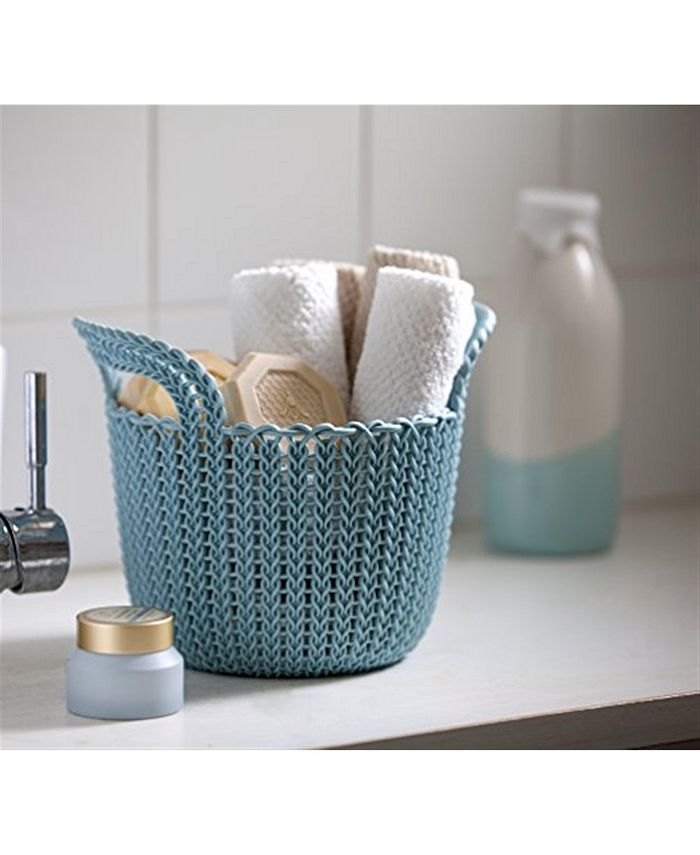 Keter 231981 Knit Round X-Small 3-Piece Basket Set, Extra, Misty Blue ...