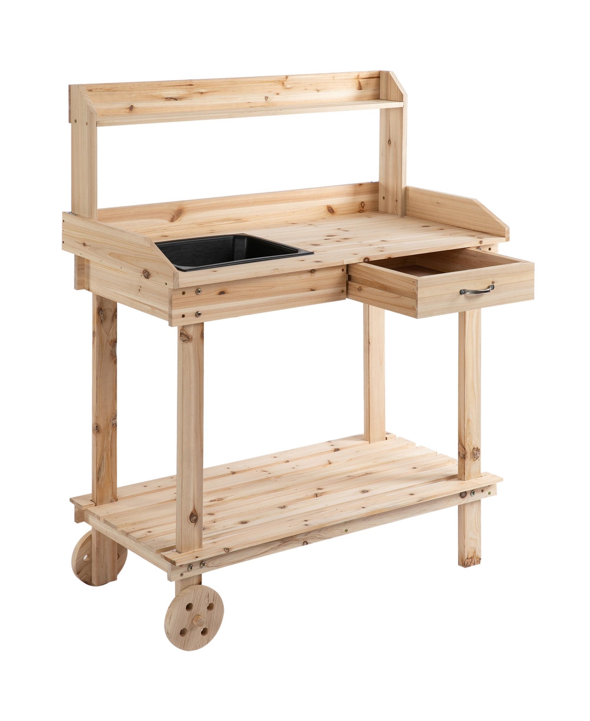 Click here for Wood Potting Bench Workstation Table w/ Storage Ca... prices