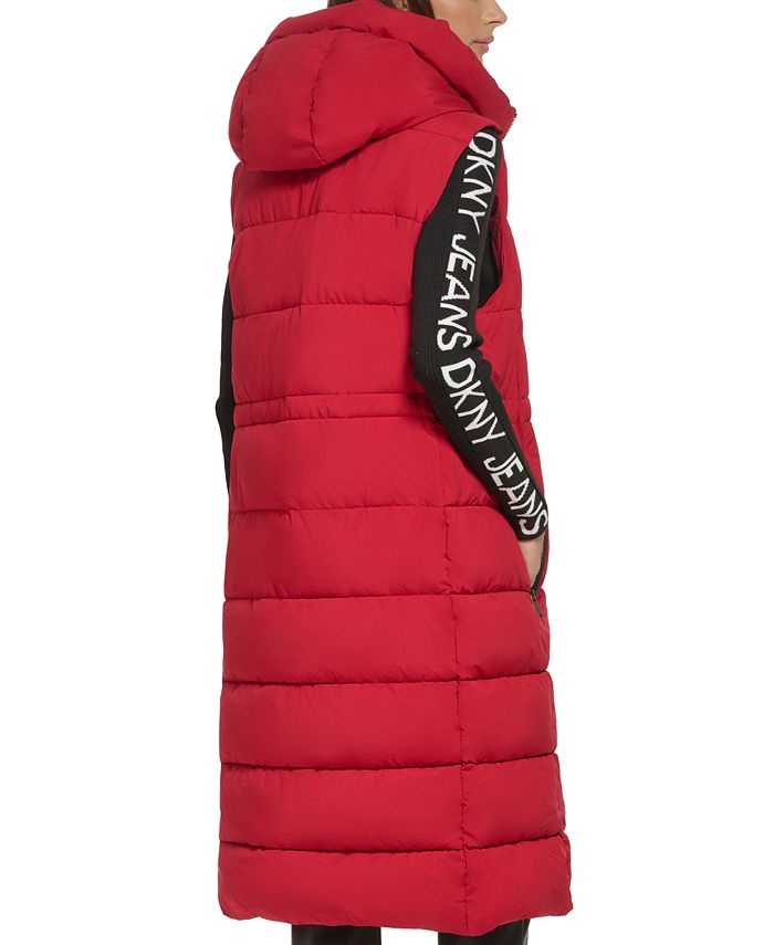 DKNY Jeans Women's Long Matte Sleeveless Puffer Jacket - Macy's