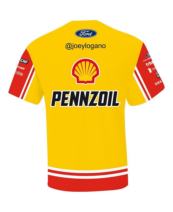 Team Penske Men's White Joey Logano Shell Pennzoil Sublimated Uniform T ...