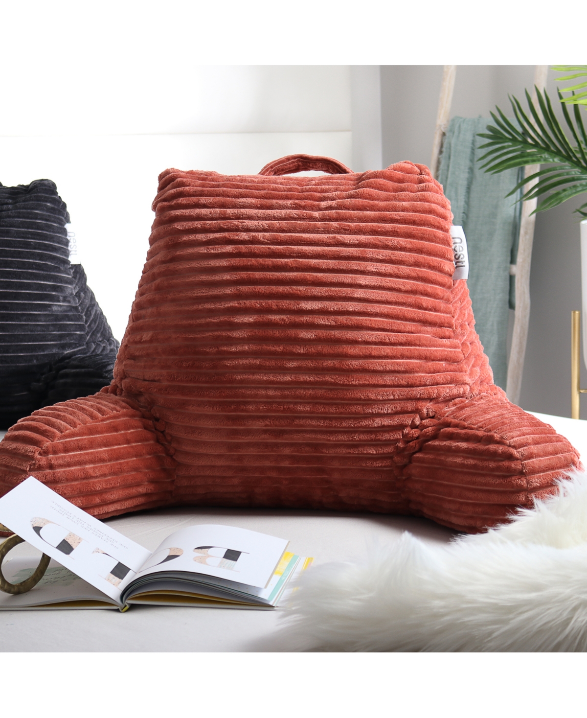Click here for Nestl Cut Plush Striped Reading Pillow with Arms... prices