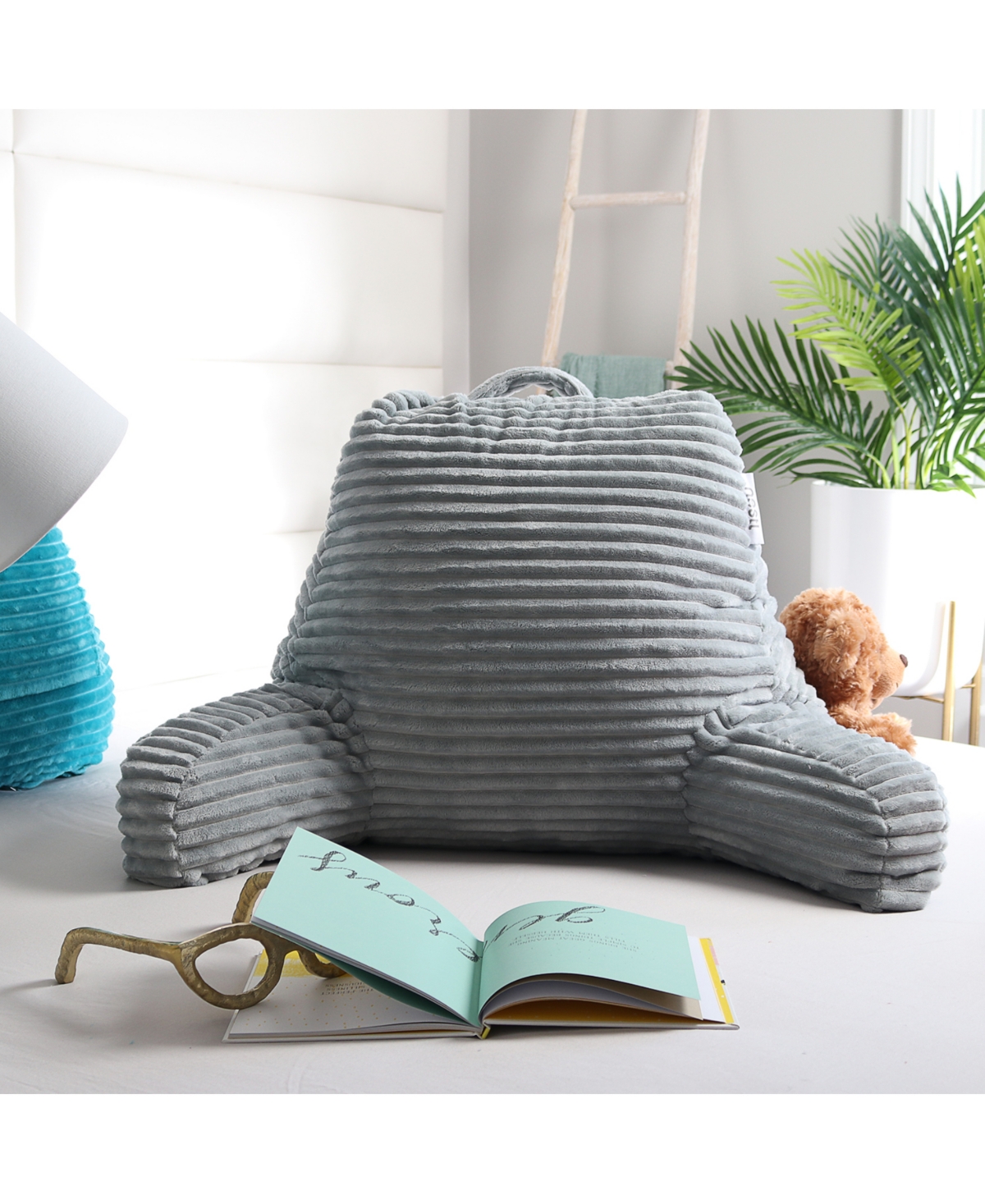 Click here for Nestl Cut Plush Striped Reading Pillow with Arms... prices