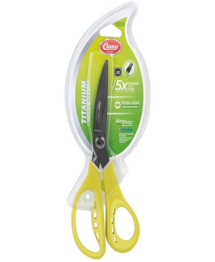 Clauss 18484 Airshoc Titanium Non Stick Garden Shear, Green - Macy's