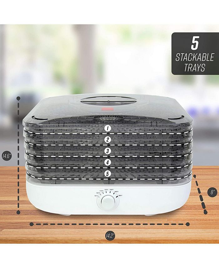 Ronco Turbo EZ-Store 5-Tray Dehydrator with Convection Air Flow, Food ...