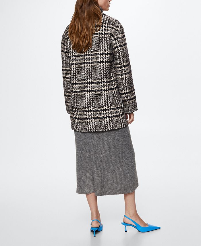 MANGO Women's Checked Tweed Coat - Macy's
