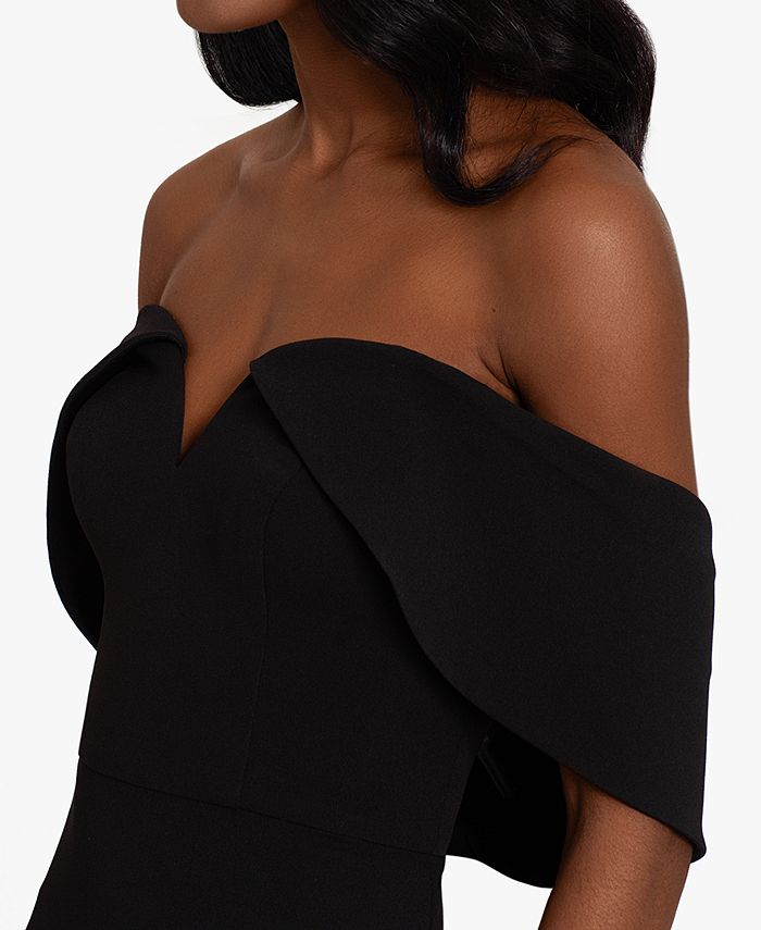 XSCAPE Women's Off-The-Shoulder Scuba Crepe Gown - Macy's