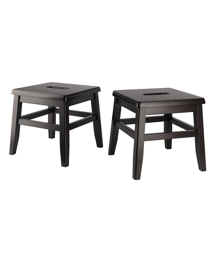 Winsome Kaya 2-Piece Wood Conductor Stool Set - Macy's