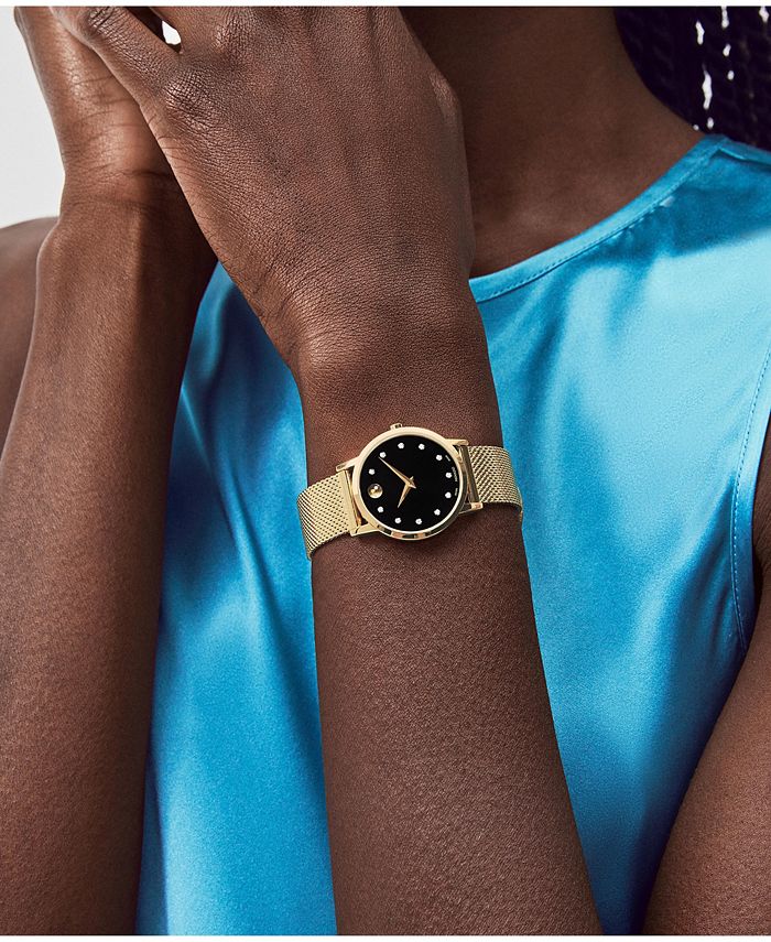 Movado Women's Museum Classic Swiss Quartz Yellow PVD Bracelet Watch ...