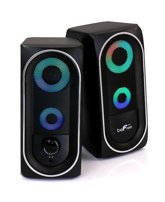 beFree Sound 2.0 Computer Gaming Speakers with LED RGB Lights - Macy's