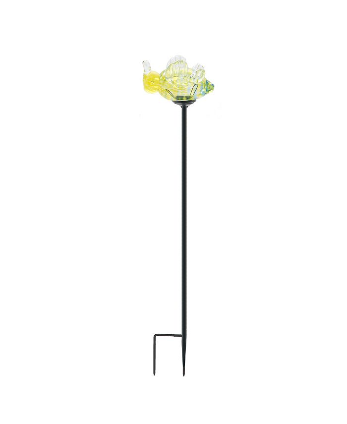 Evergreen Solar art glass stake, Bee - Macy's