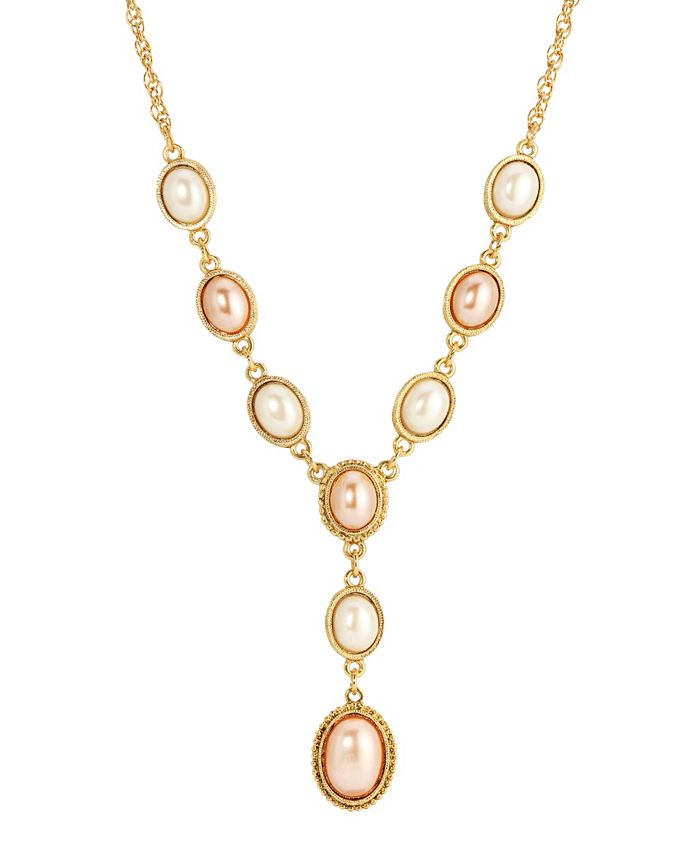 2028 Pink Imitation Pearl Y-Necklace - Macy's