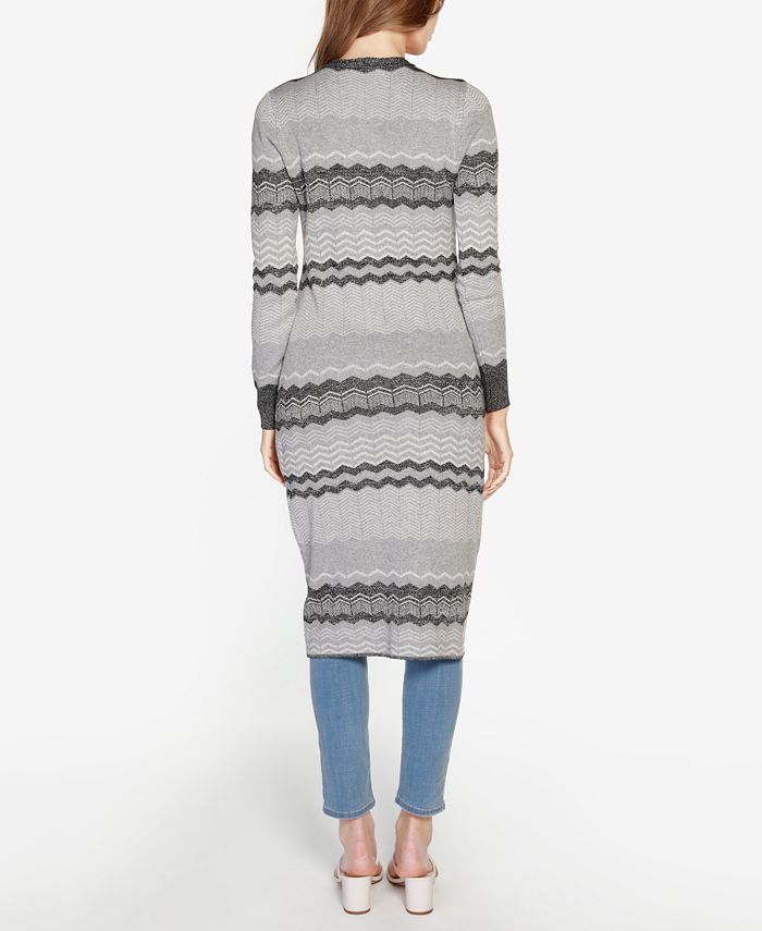 Belldini Women's Black Label Zigzag Jacquard Button-Front Duster ...