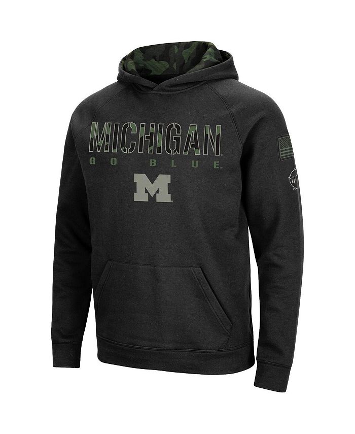 Colosseum Men's Black Michigan Wolverines Big and Tall OHT Military-Inspired Appreciation Raglan ...