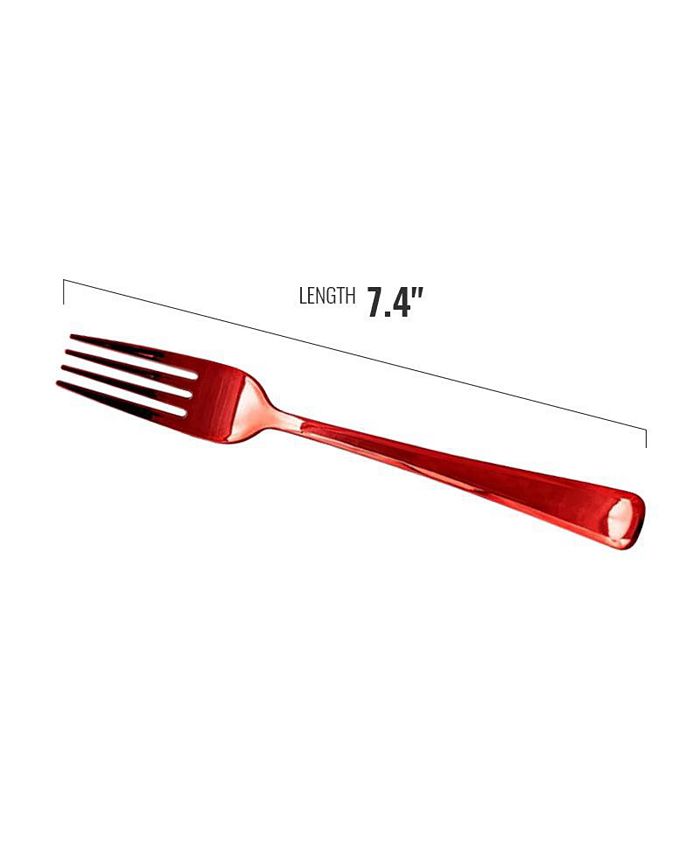Smarty Had A Party Shiny Metallic Red Plastic Forks 600 Forks - Macy's