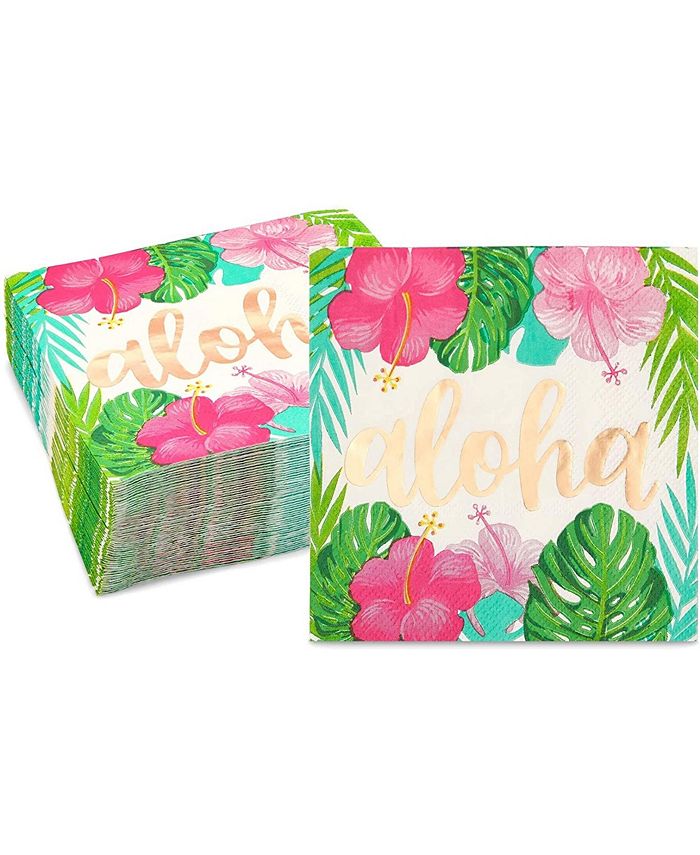 Sparkle and Bash Aloha Hawaiian Paper Napkins for Luau Birthday Party ...