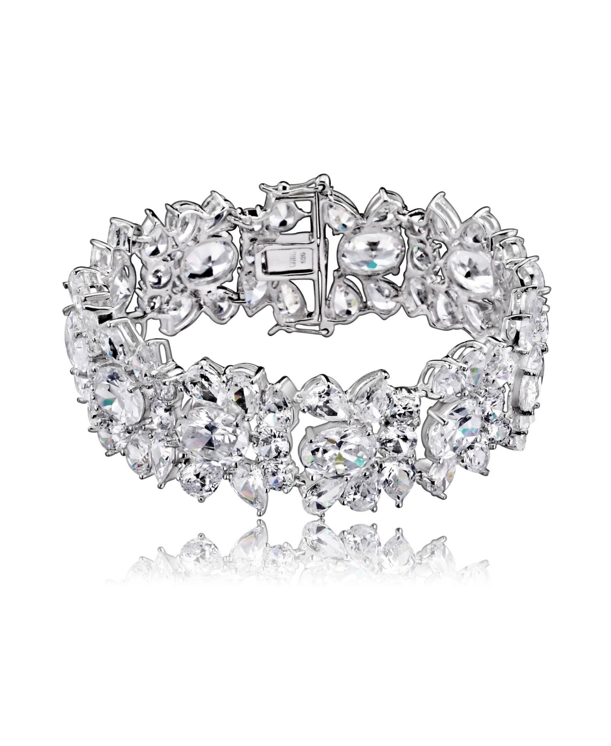 Click here for Genevive Exquisite Rhodium-Plated Sterling Silver... prices