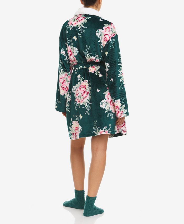 Flora by Flora Nikrooz Women's Joy Plush Fleece Robe with Socks, 2 ...