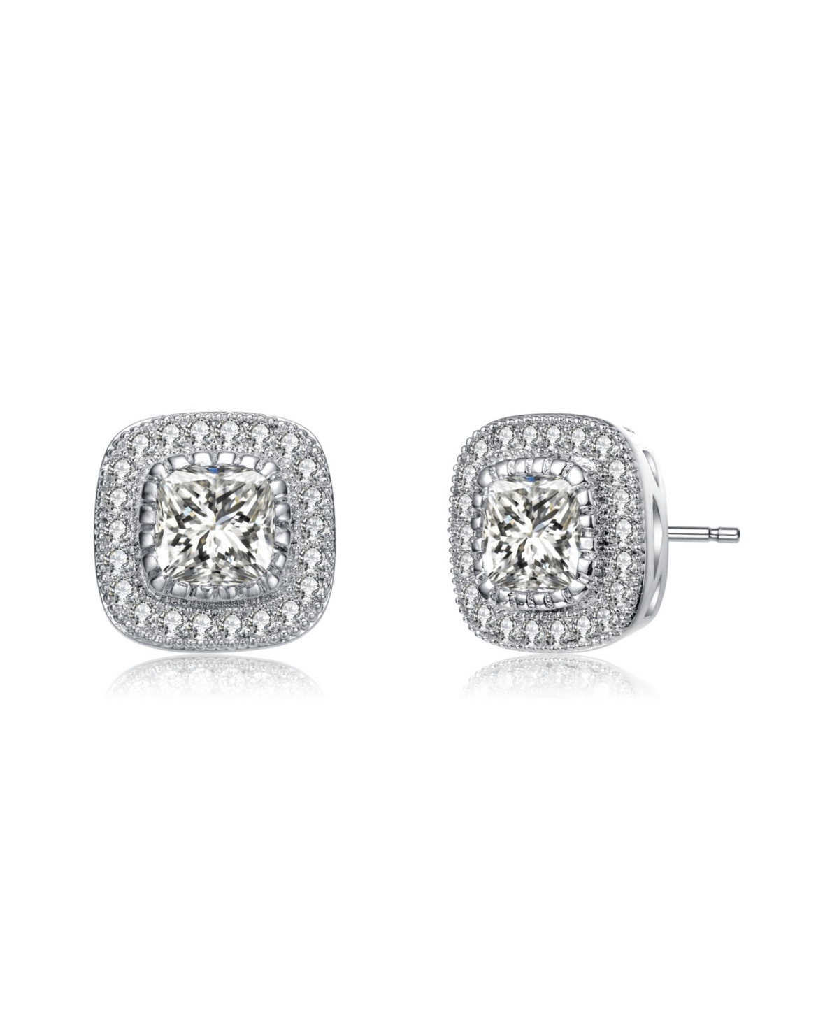 Click here for White Gold Plated Cubic Zirconia Stud Earrings - C... prices