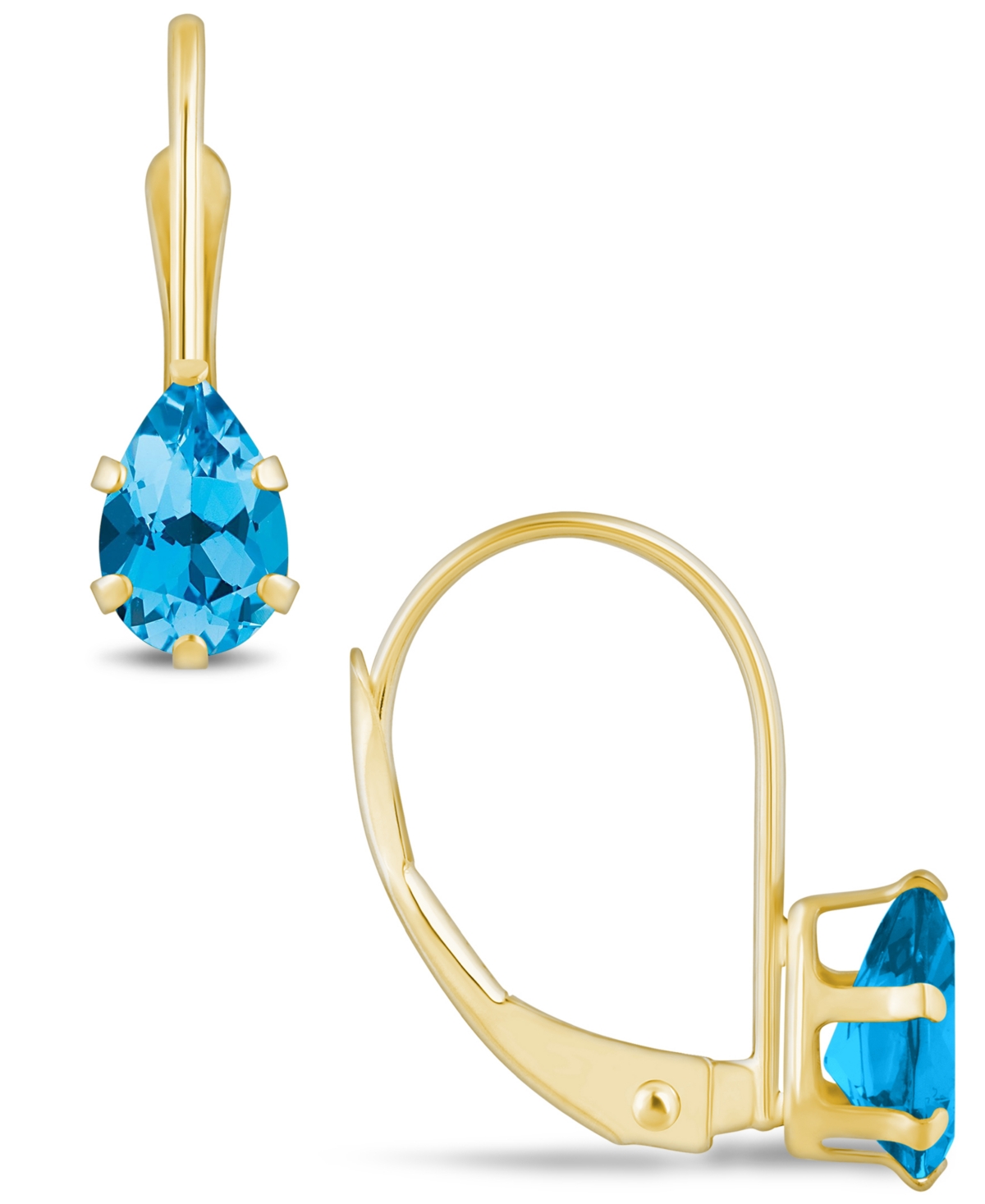 Click here for Macys Gemstone Leverback Earrings in 10K Yellow Go... prices