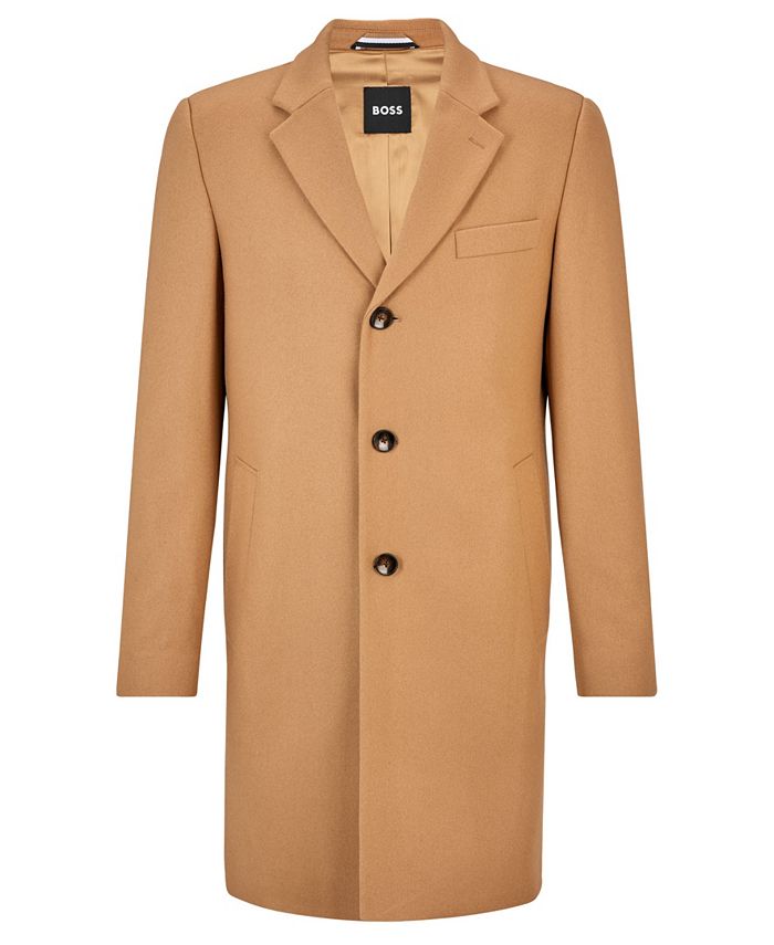 Hugo Boss Men's Slim-Fit Virgin-Wool Blend Coat - Macy's